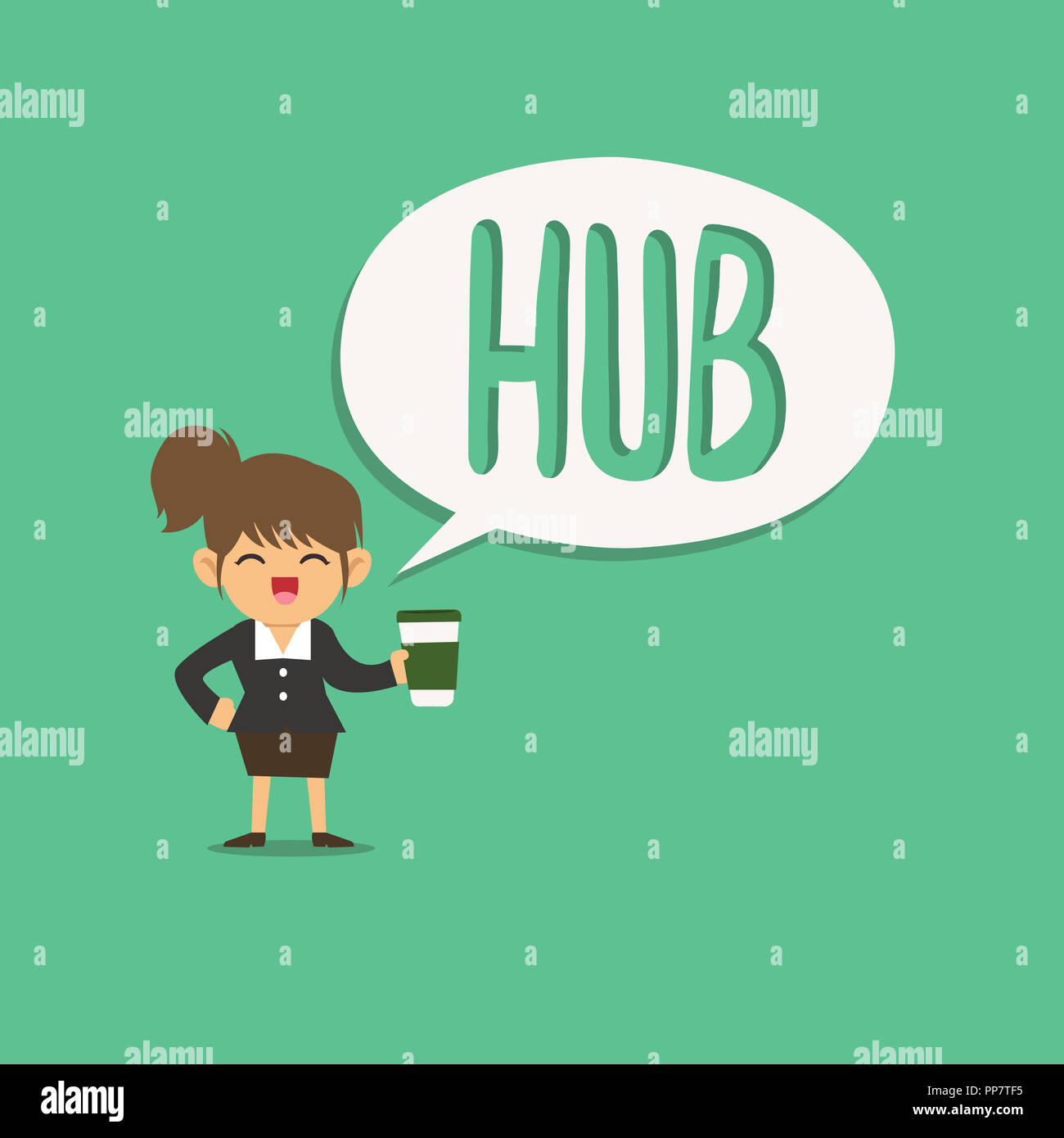 Text sign showing Hub. Conceptual photo The effective center of an ...