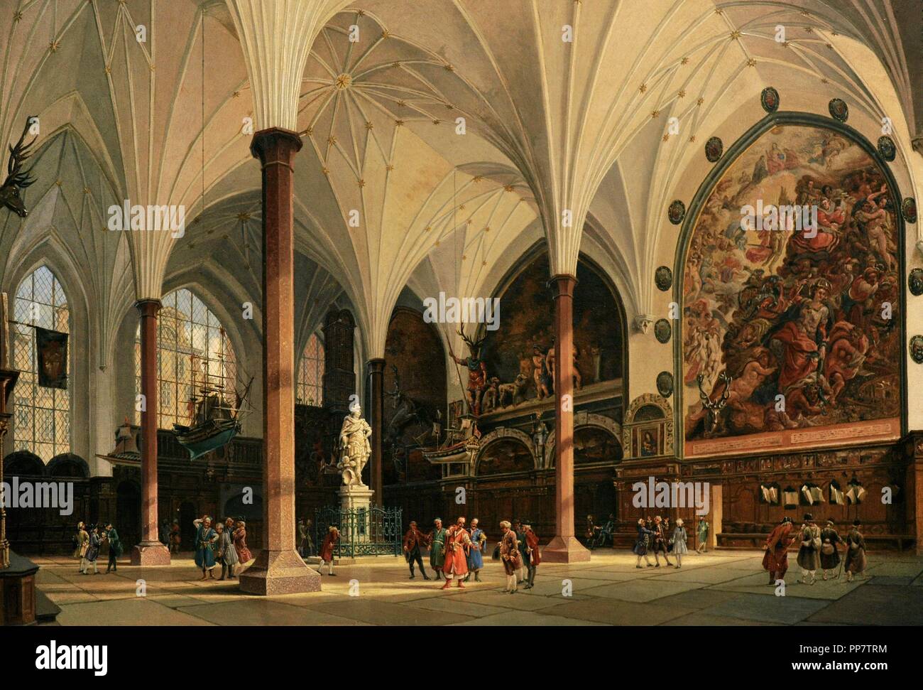 Johann Carl Schultz (1801-1873). German painter. Artus Court in Gdansk ...