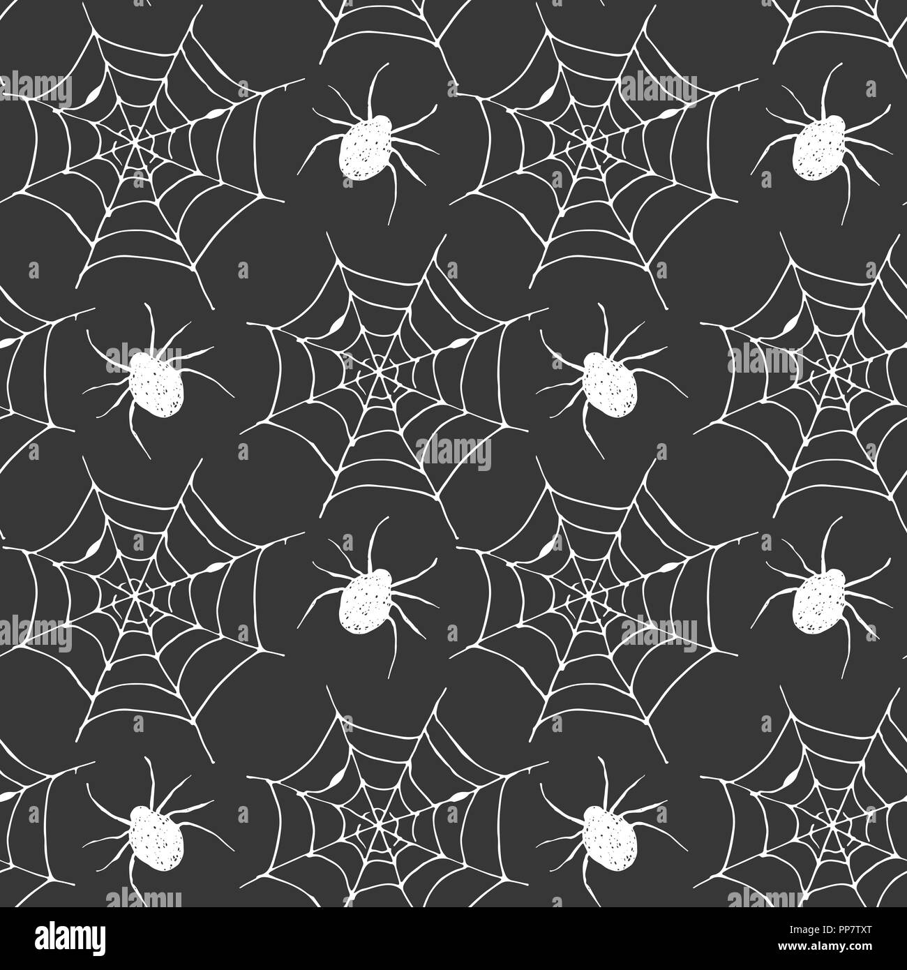 Spider web seamless pattern vector illustration. Hand drawn sketched ...