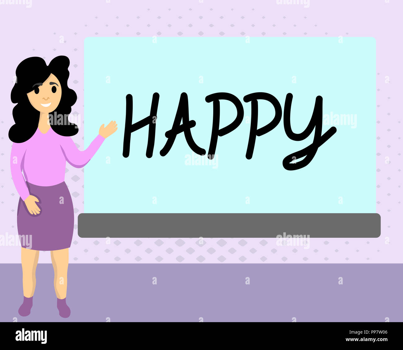 Text sign showing Happy. Conceptual photo Feeling or showing pleasure ...