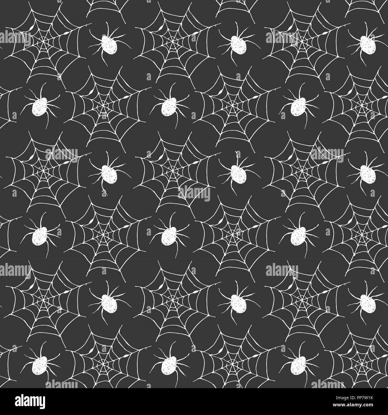 Spider web seamless pattern vector illustration. Hand drawn sketched ...