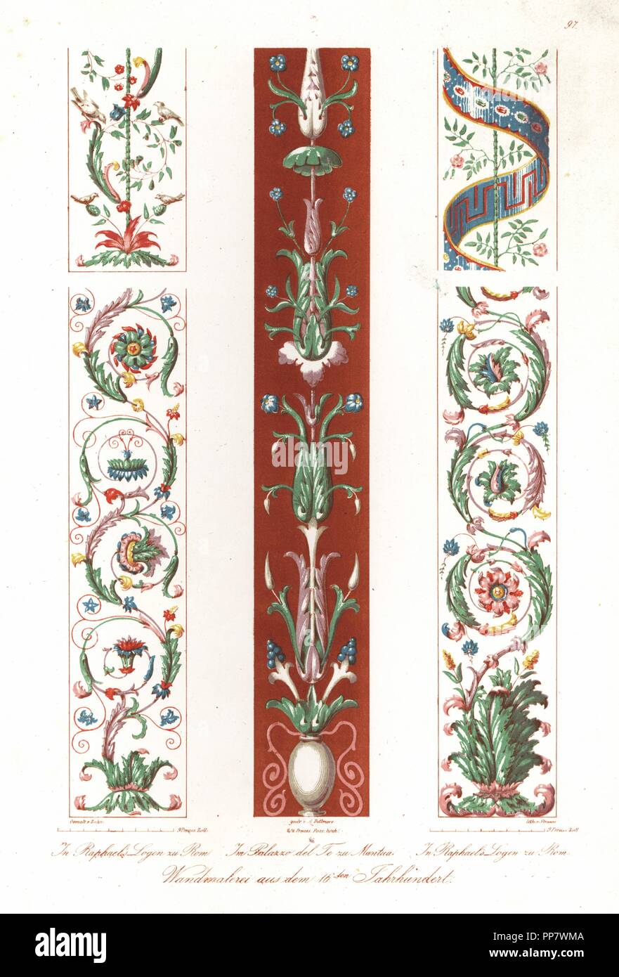 Wall paintings of the 16th century: foliage patterns from Raphael's ...