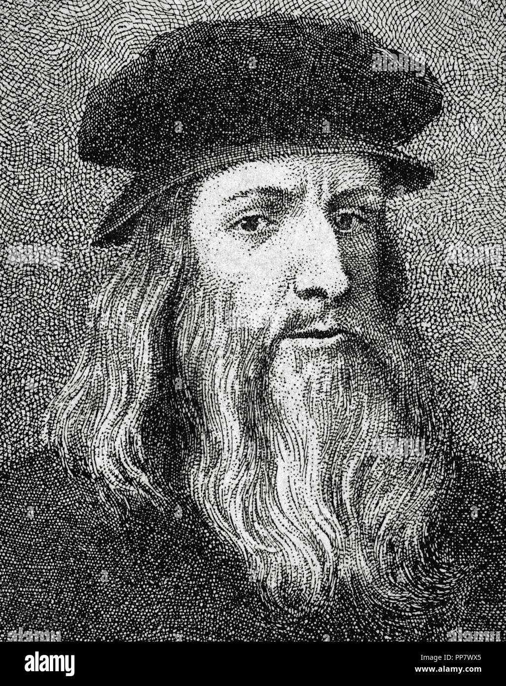 Leonardo da Vinci (1452-1519). Italian polymath known for his works in ...