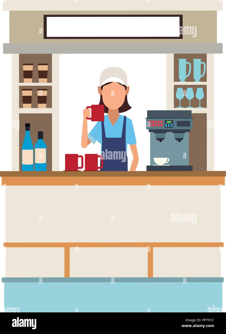 Hot beverage stand Stock Vector Images - Alamy