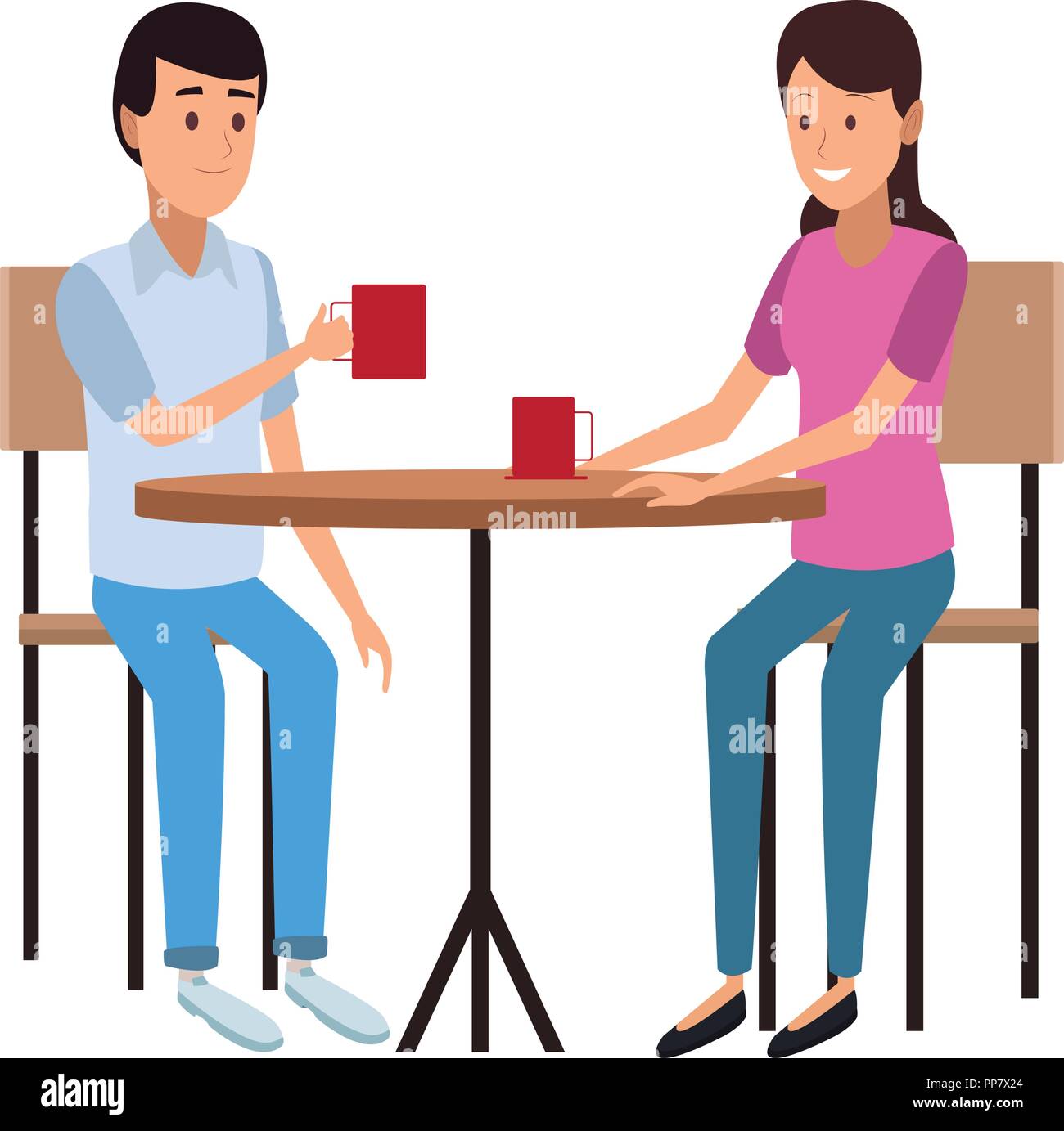 Happy adult female drinking Stock Vector Images - Alamy