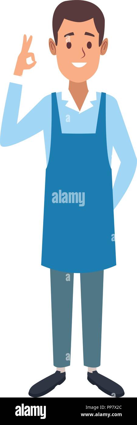 Waiter barista bartender restaurant Stock Vector Images - Alamy