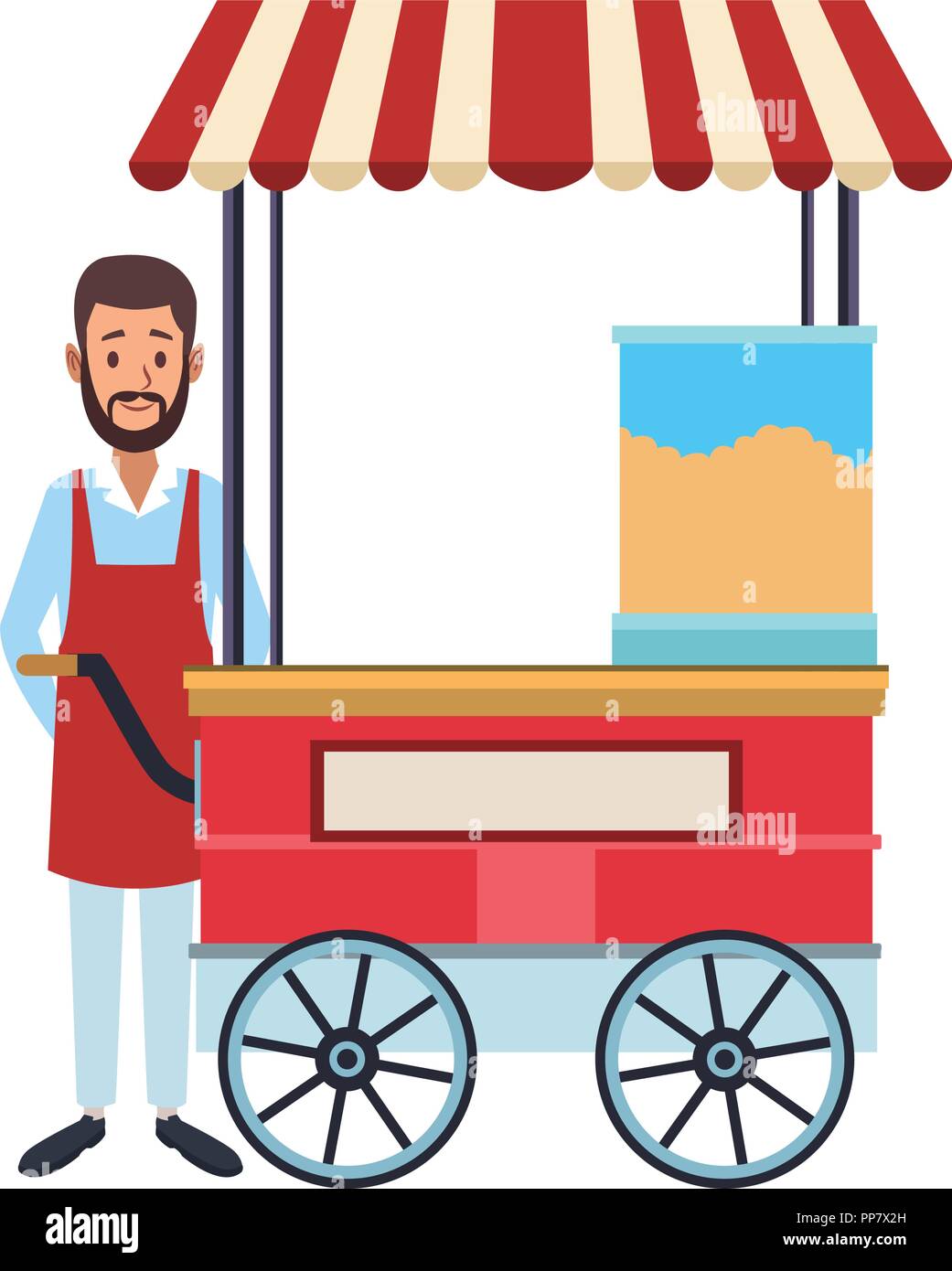 Man on popcorn booth Stock Vector Image & Art - Alamy
