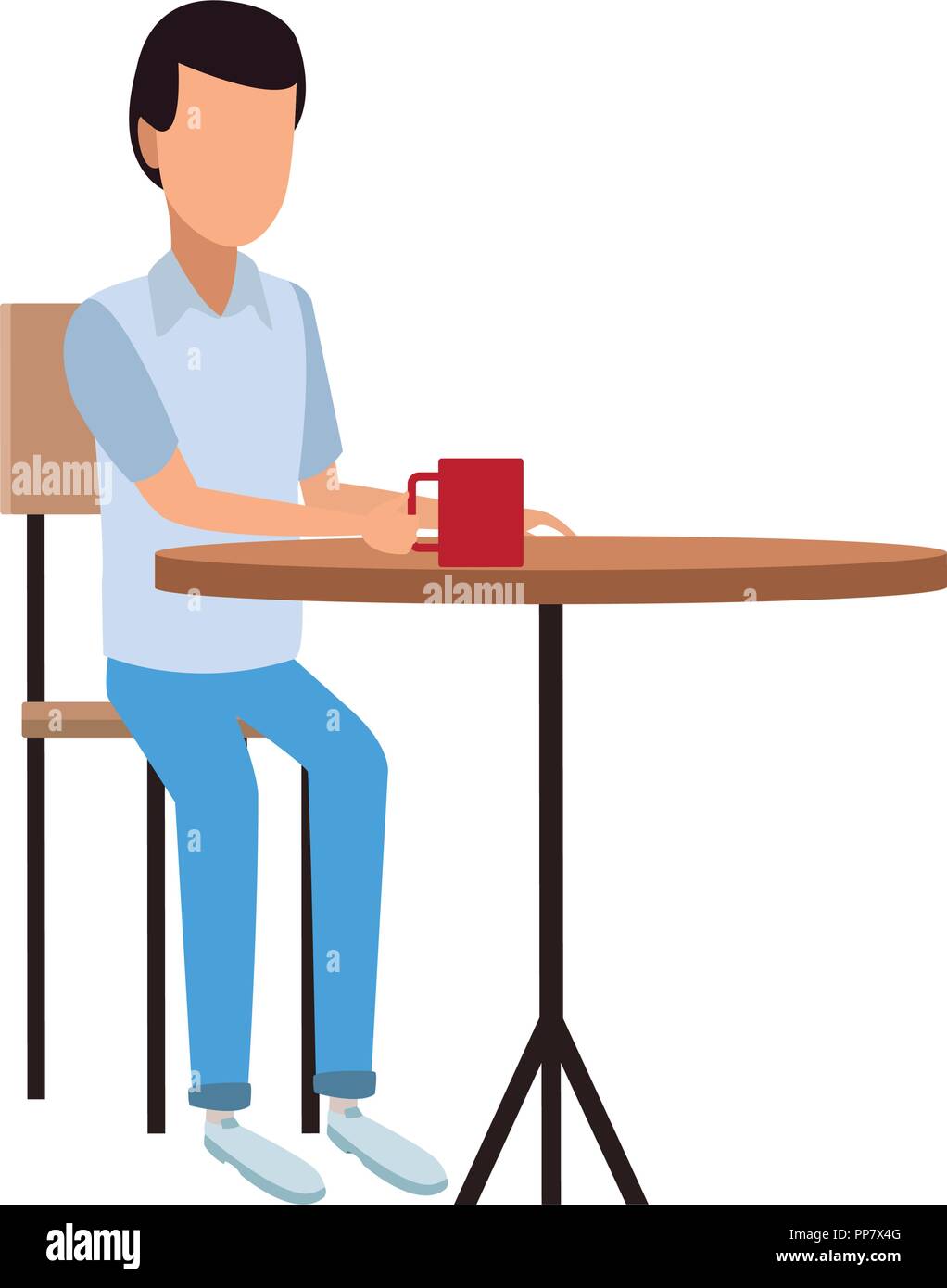 Coffee shop portrait Stock Vector Images - Alamy