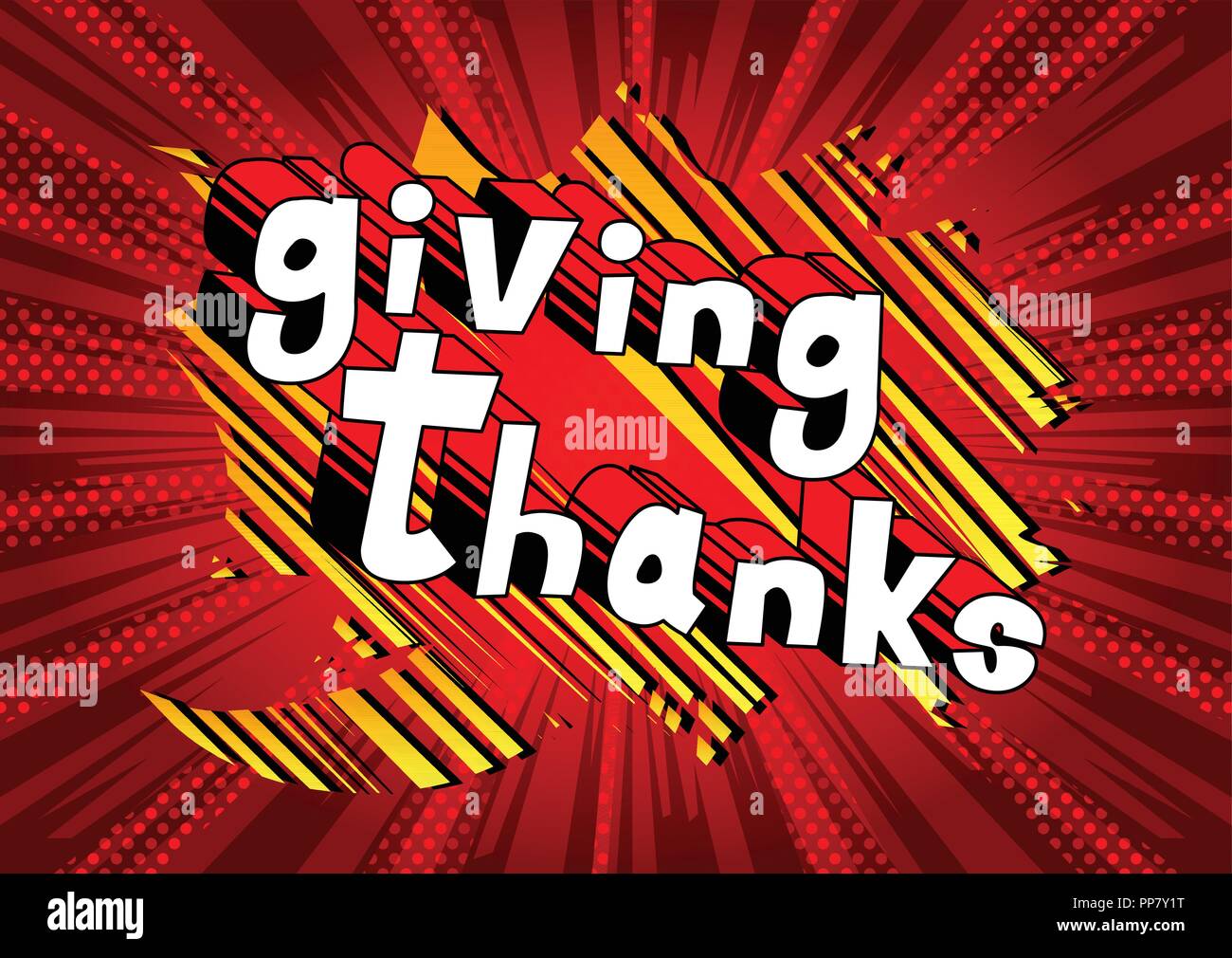 Giving Thanks - Vector illustrated comic book style phrase Stock Vector ...