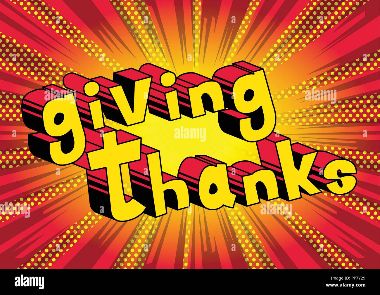 Giving Thanks - Vector illustrated comic book style phrase Stock Vector ...