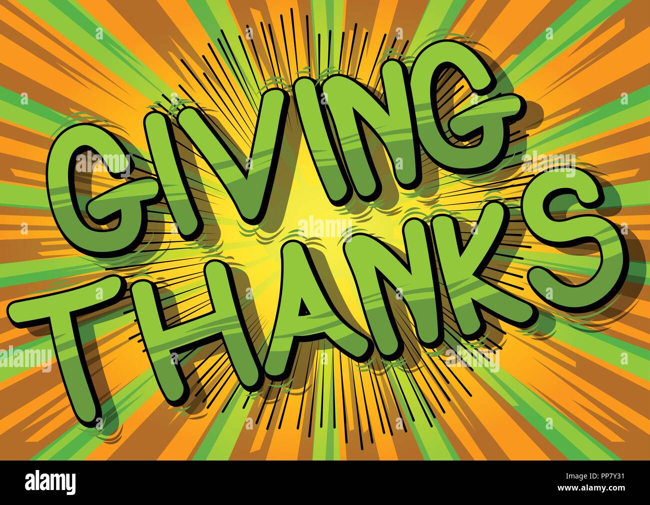 Giving Thanks - Vector illustrated comic book style phrase Stock Vector ...