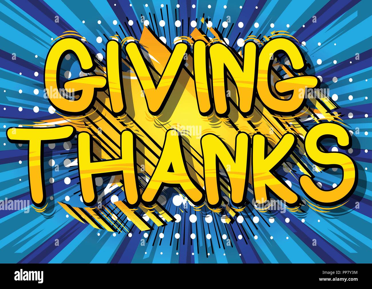 Giving Thanks - Vector illustrated comic book style phrase Stock Vector ...