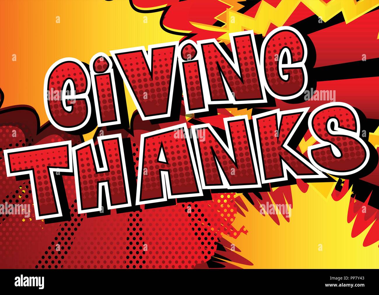 Giving Thanks - Vector illustrated comic book style phrase Stock Vector ...