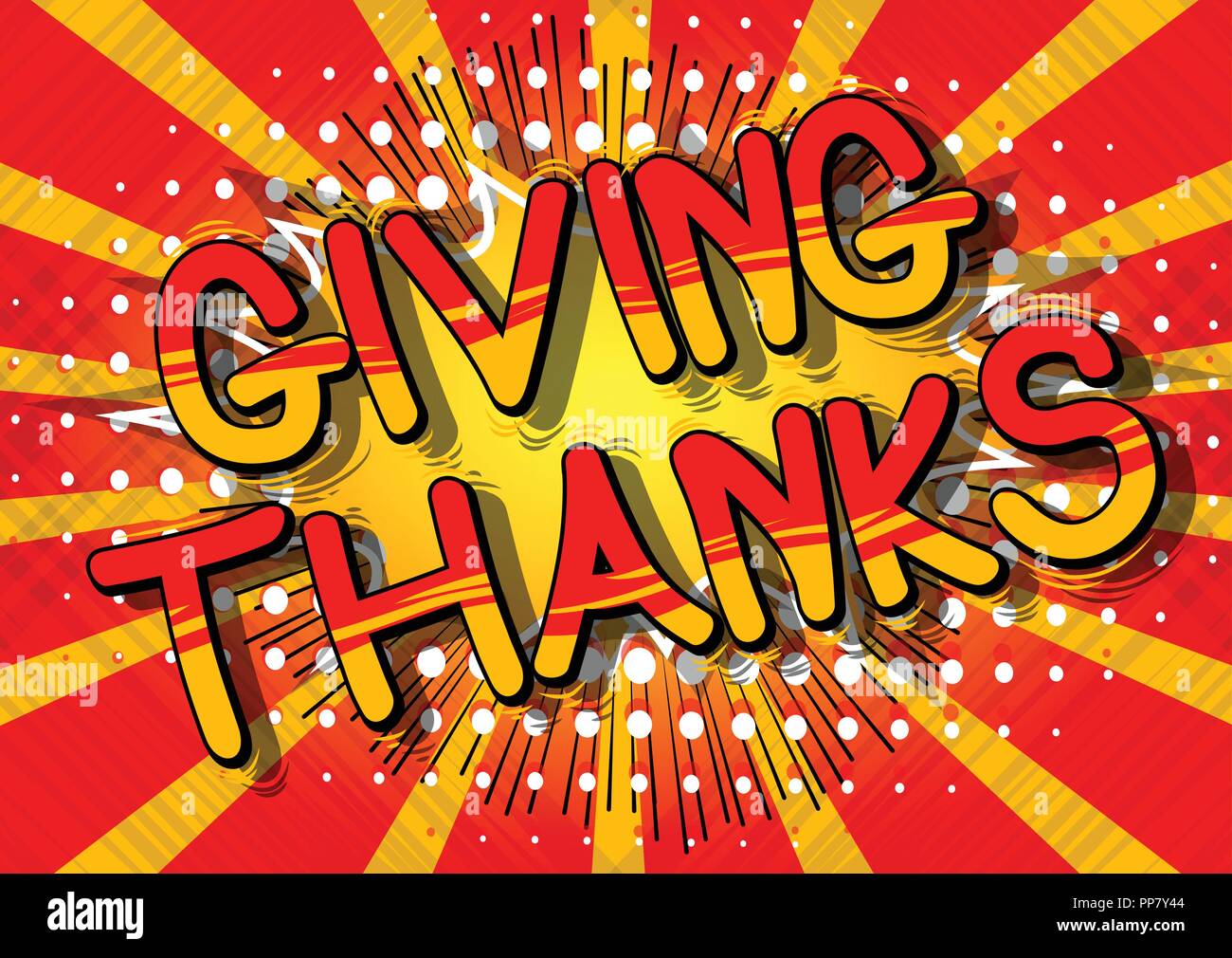 Giving Thanks - Vector illustrated comic book style phrase Stock Vector ...