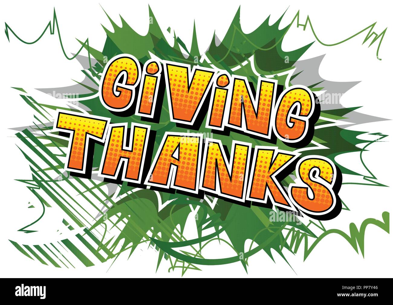 Giving Thanks - Vector illustrated comic book style phrase Stock Vector ...
