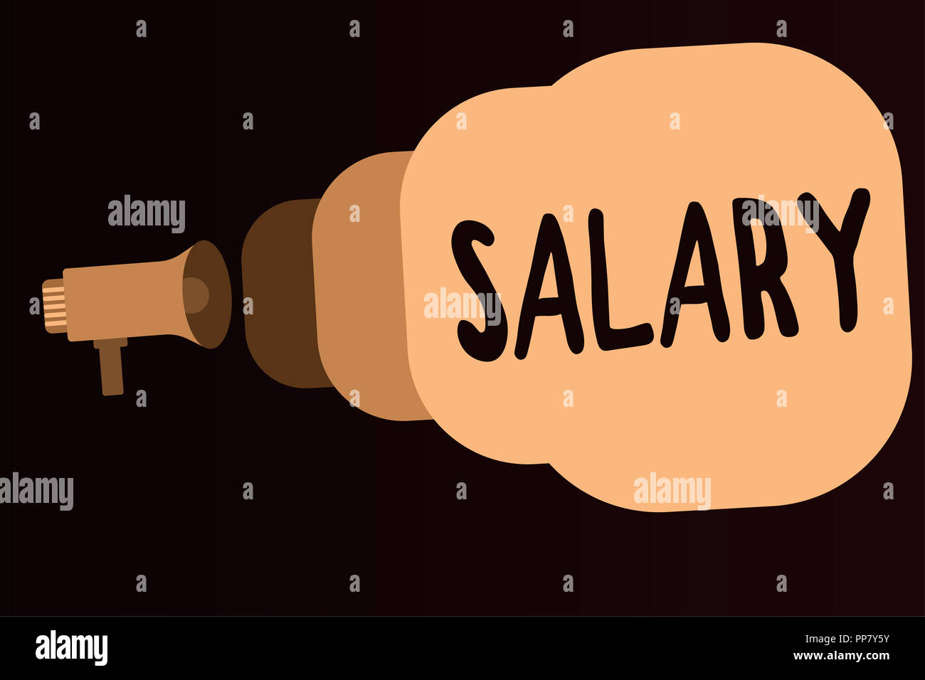 Handwriting text Salary. Concept meaning fixed regular payment ...