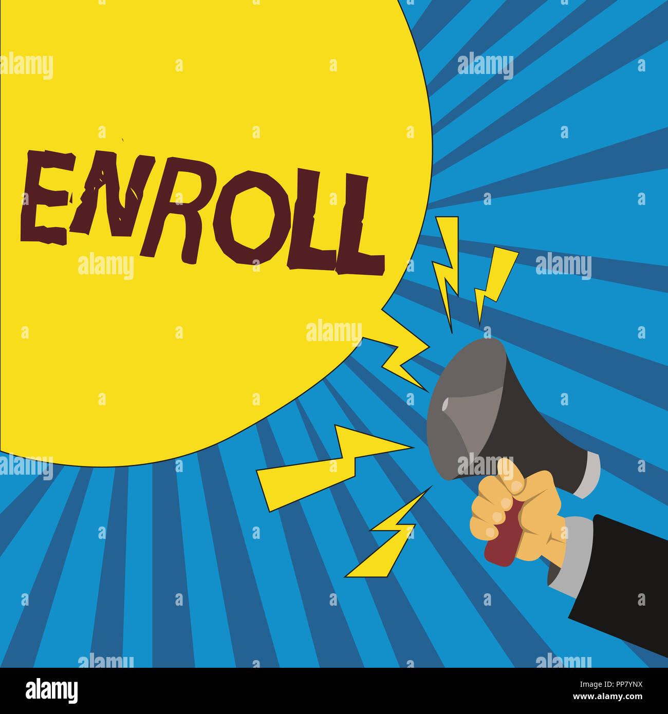 Word writing text Enroll. Business concept for officially register as ...