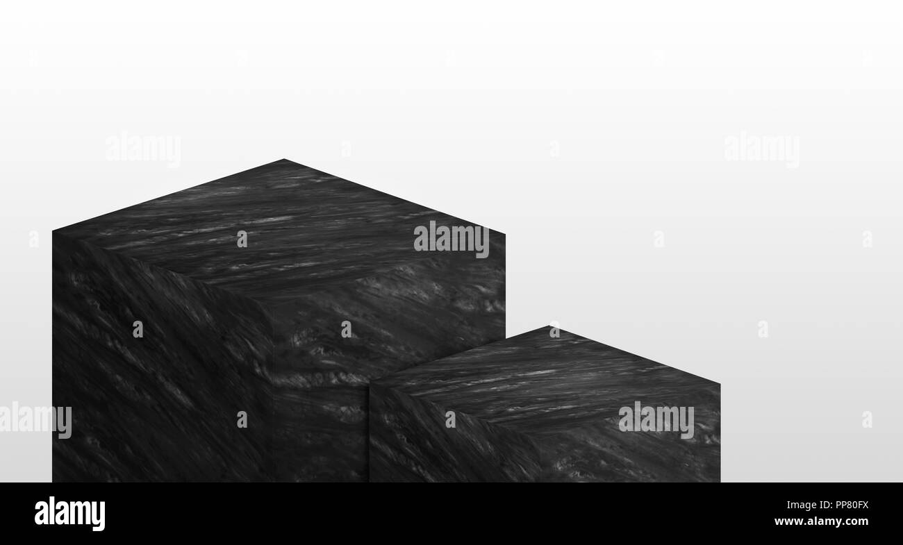 Product display stand made from black glossy marble in two step with ...
