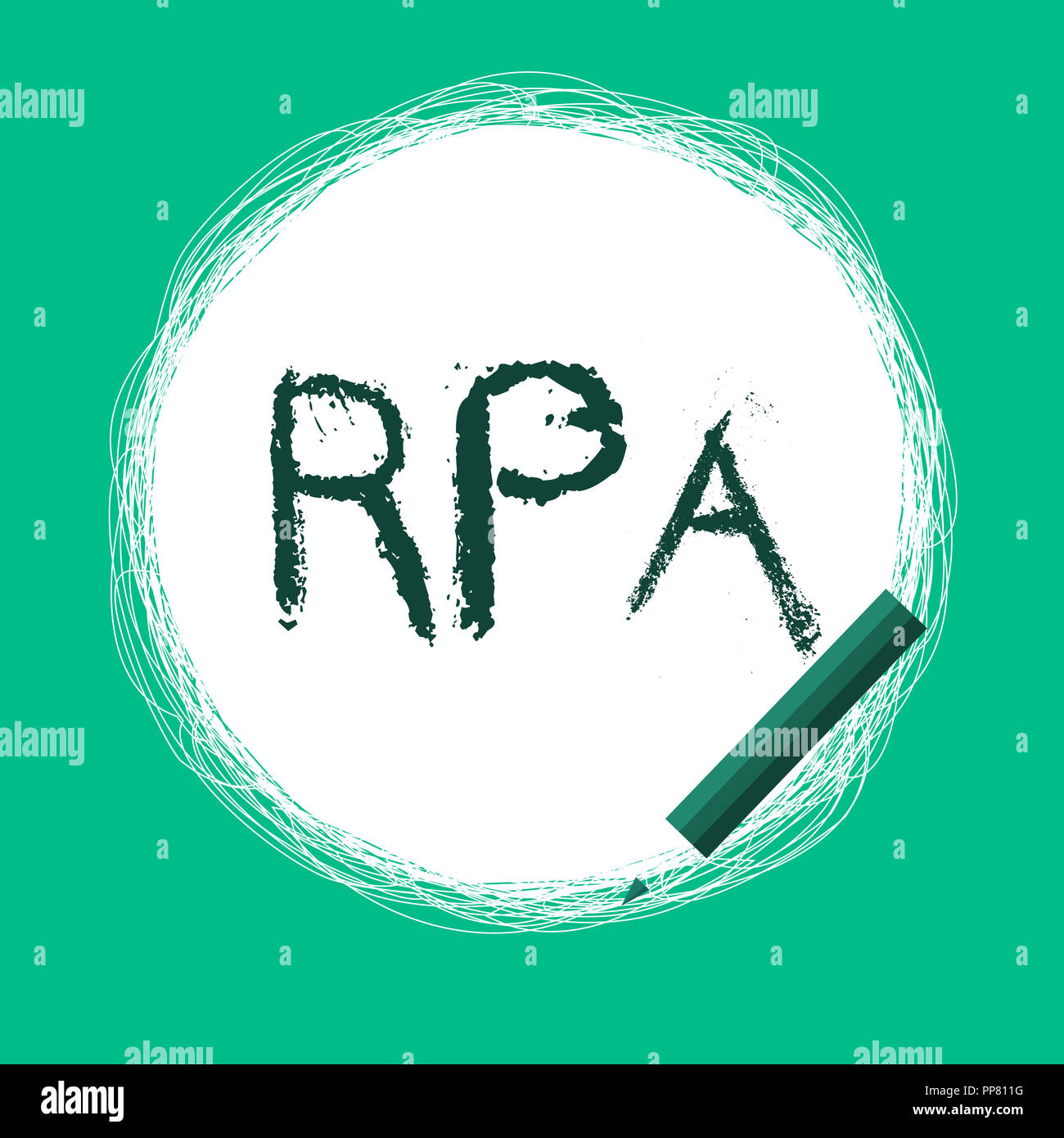Word writing text Rpa. Business concept for The use of software with ...