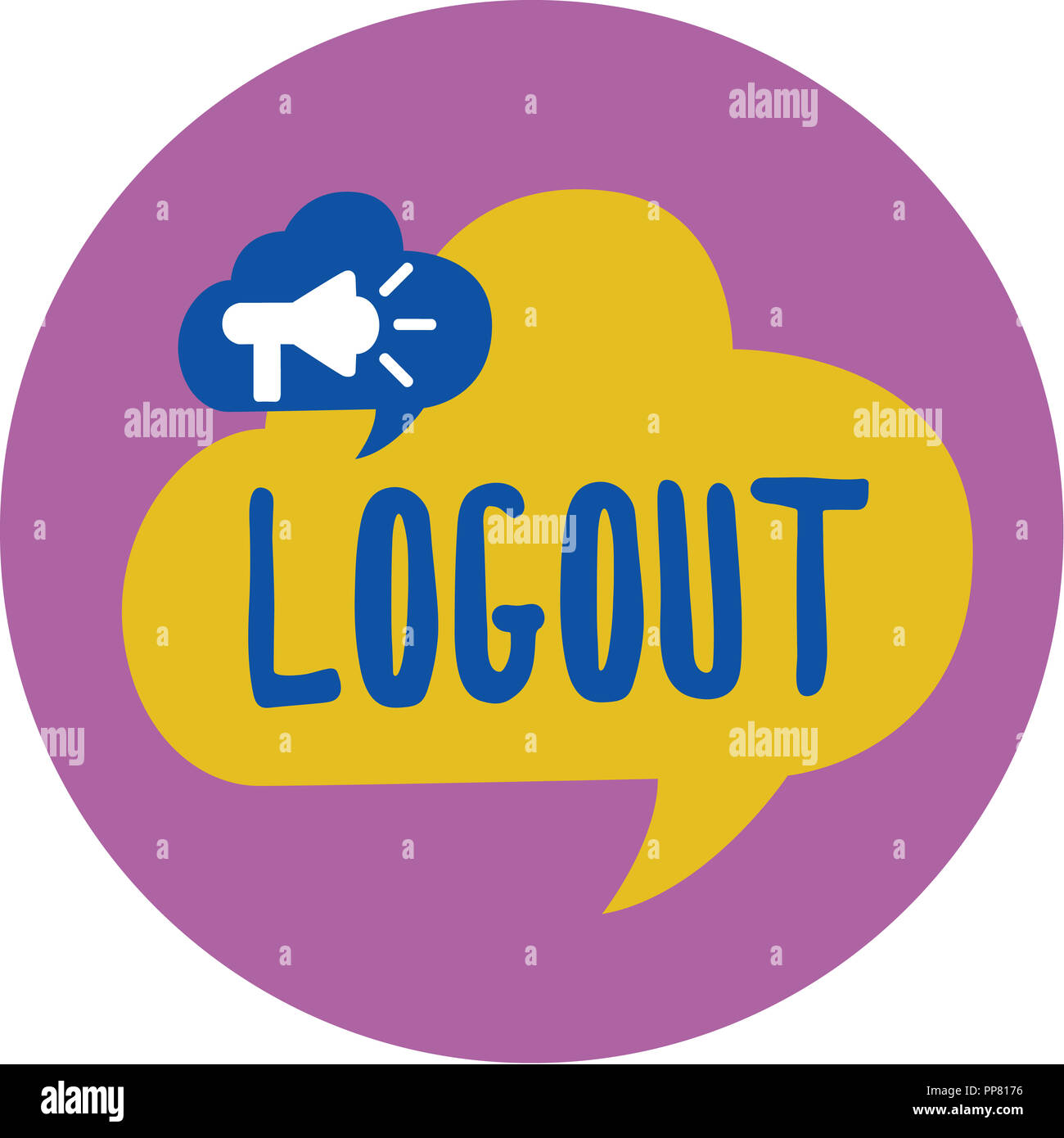 Text Sign Showing Logout Conceptual Photo Go Through Procedures To Conclude Use Of Computer