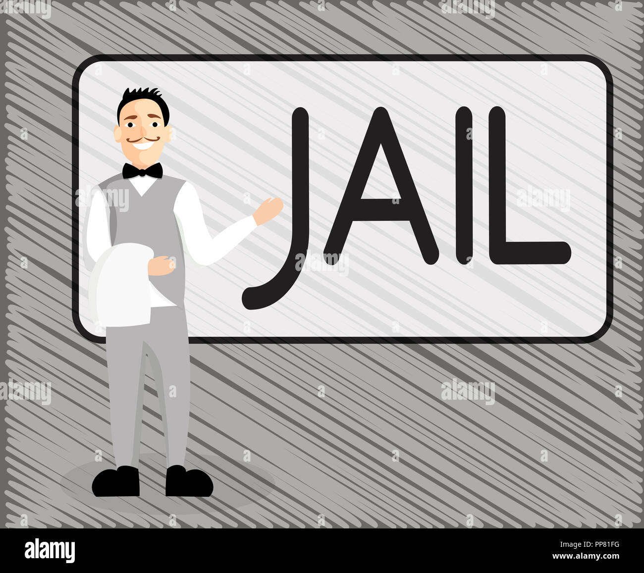 Text sign showing Jail. Conceptual photo Place for the confinement of ...