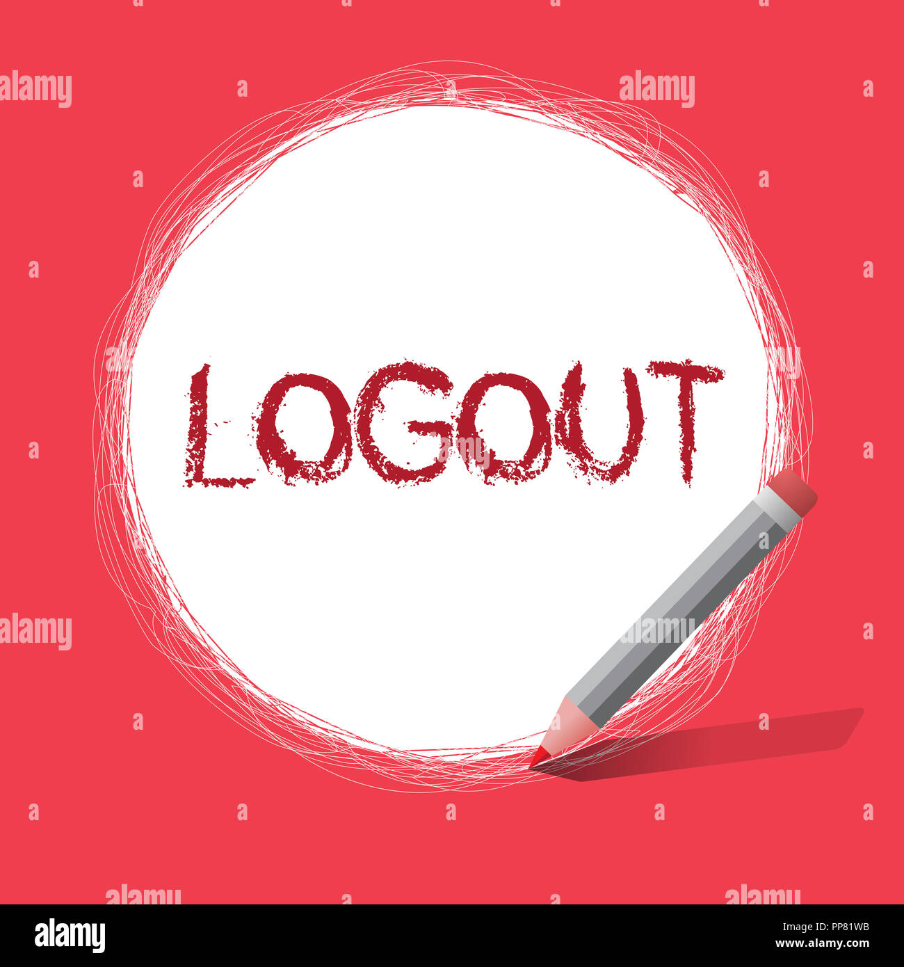 Text Sign Showing Logout Conceptual Photo Go Through Procedures To Conclude Use Of Computer