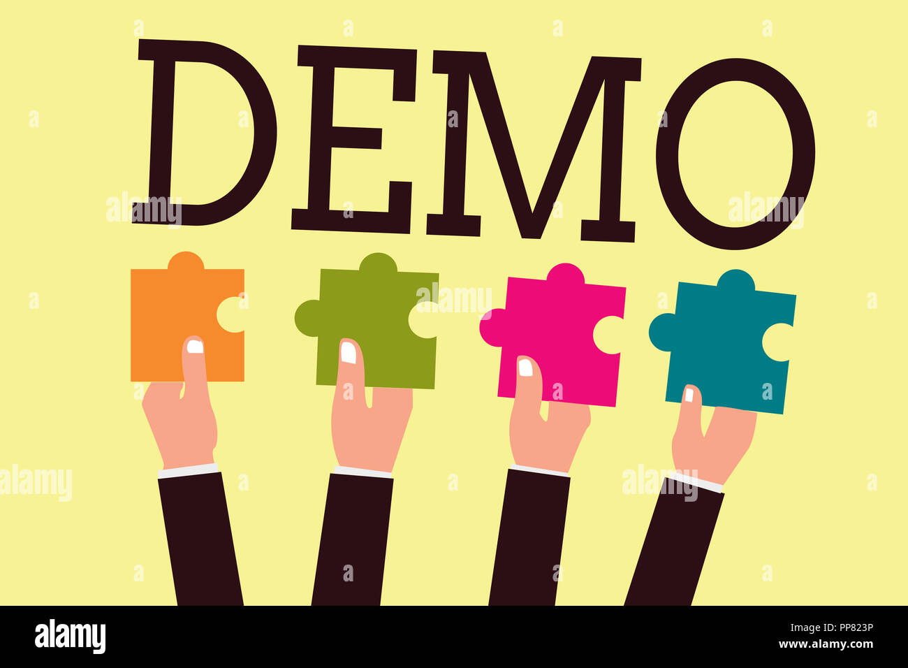 Writing note showing Demo. Business photo showcasing Demonstration of a ...