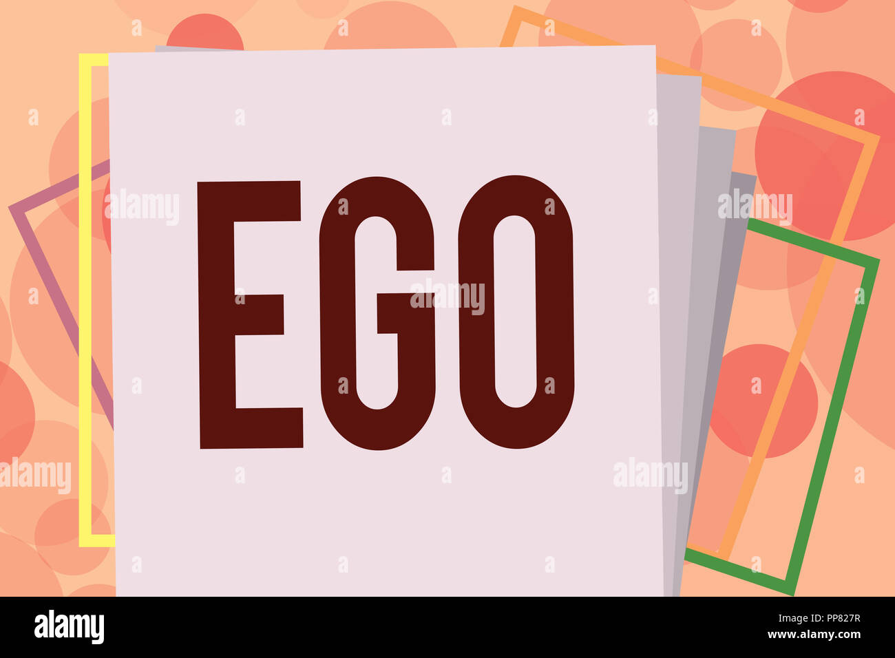 Text sign showing Ego. Conceptual photo Sense of selfesteem selfworth ...