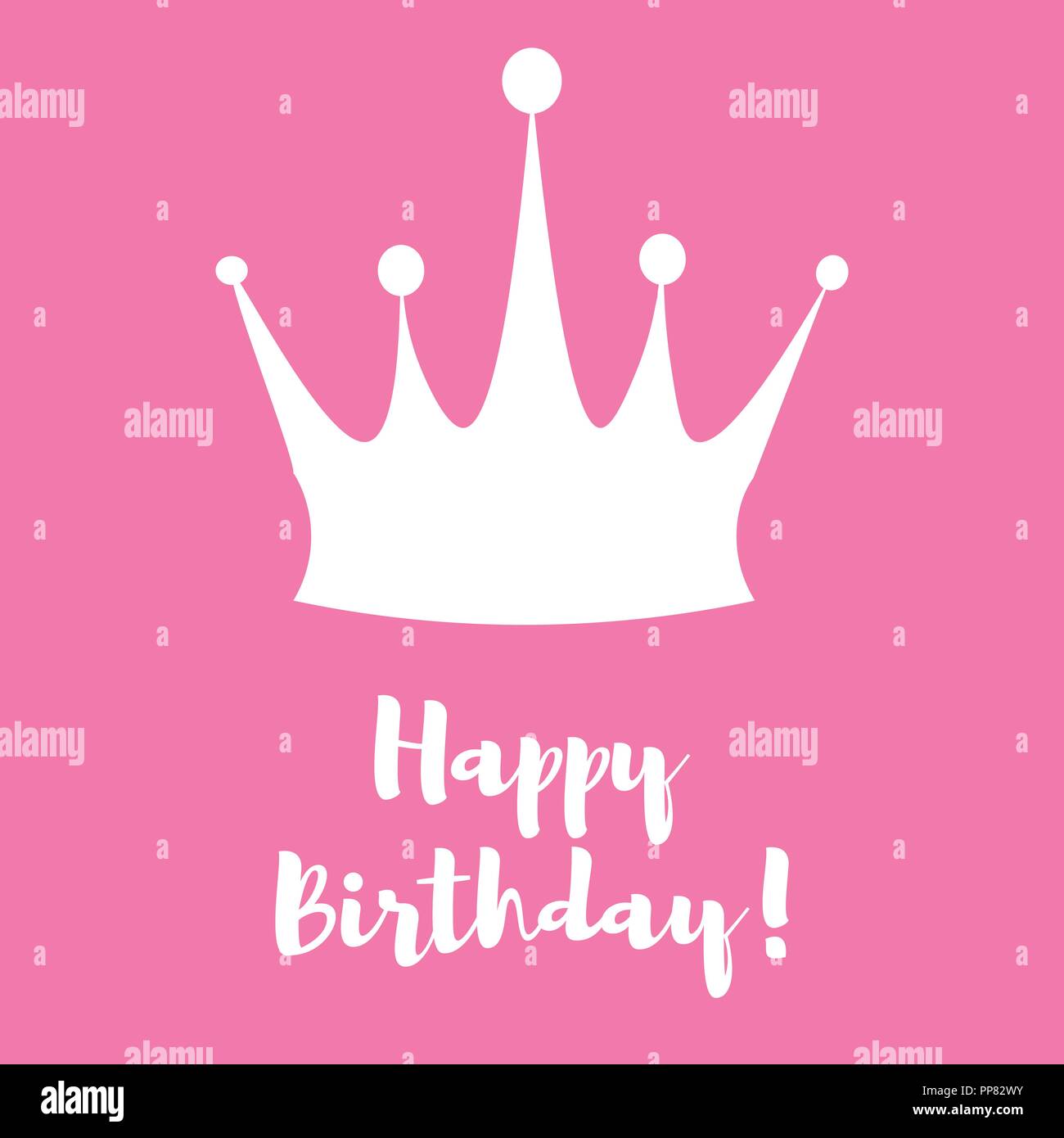 Vector illustration. The golden crown and the inscription of a happy ...