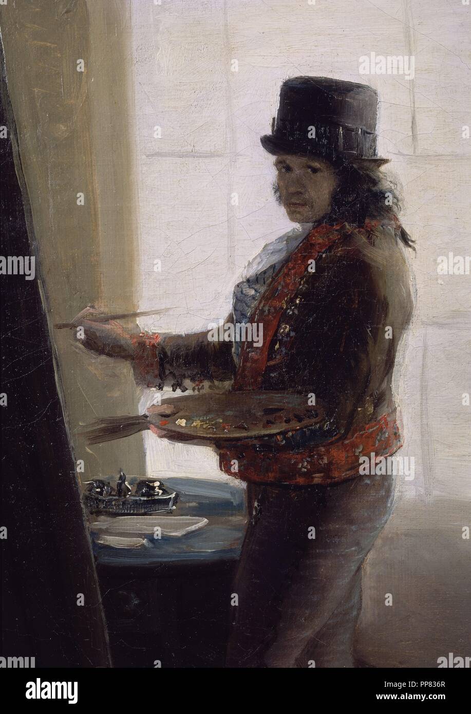 'Self-portrait in the Workshop' (detail), 1790-1795, Oil on canvas ...