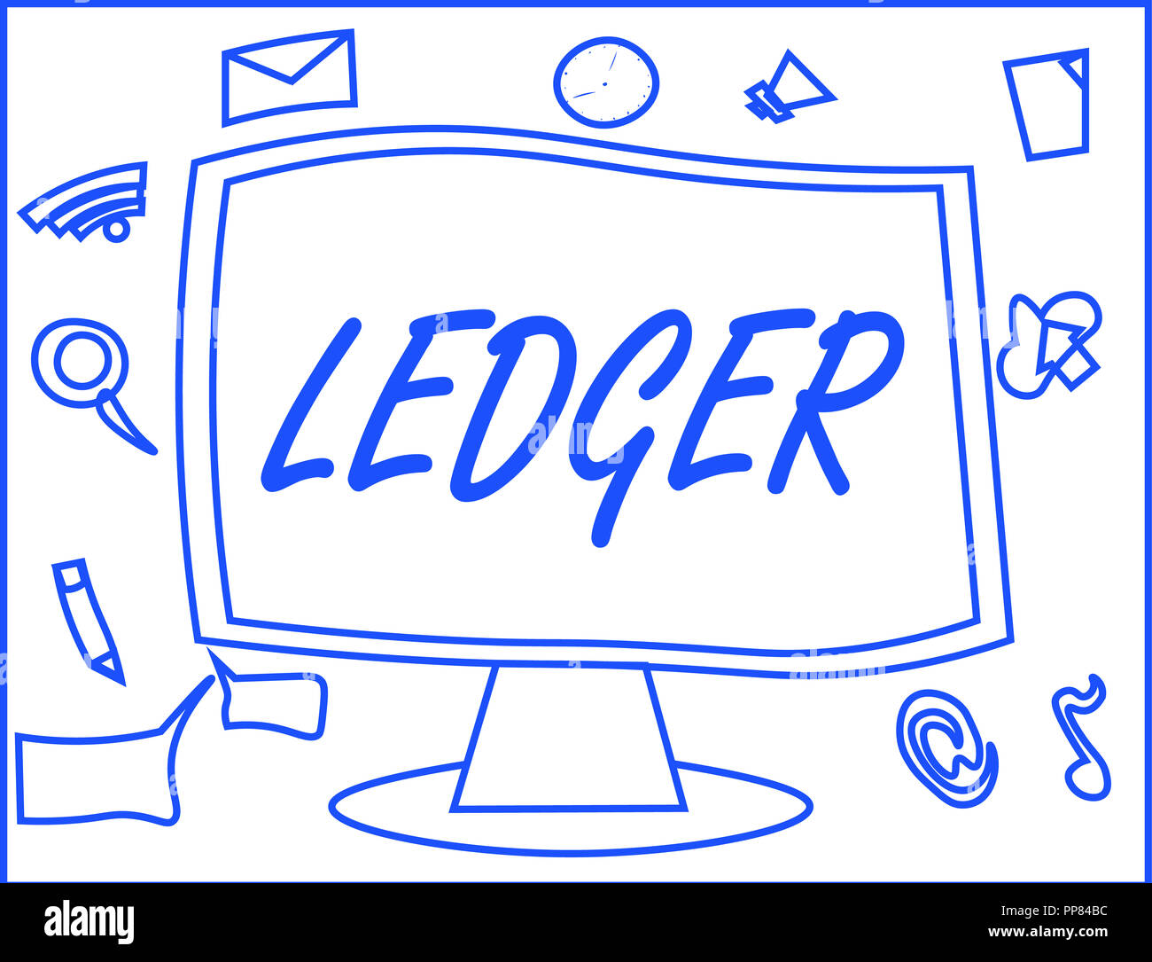 Handwriting text writing Ledger. Concept meaning book or other ...