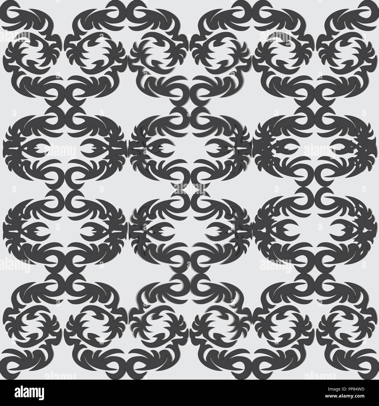 Seamless texture with decorative ornaments cast shadows Stock Vector ...