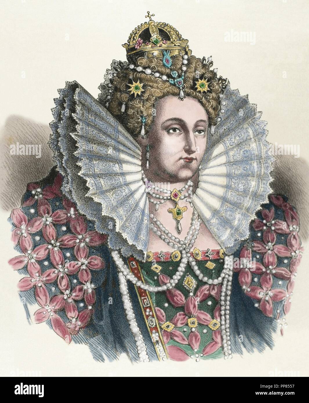Elizabeth I of England (1533-1603). Queen of England and Ireland. The ...