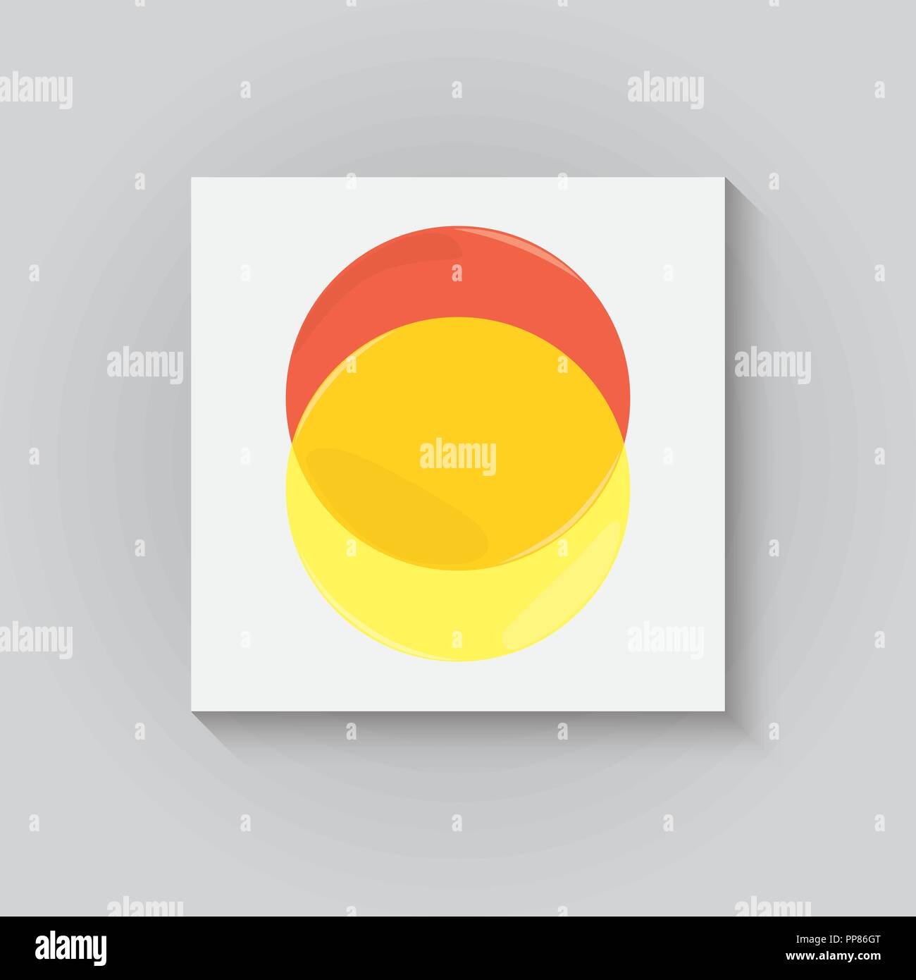 Vector illustration logo with circles overlapping with glare. Isolated ...