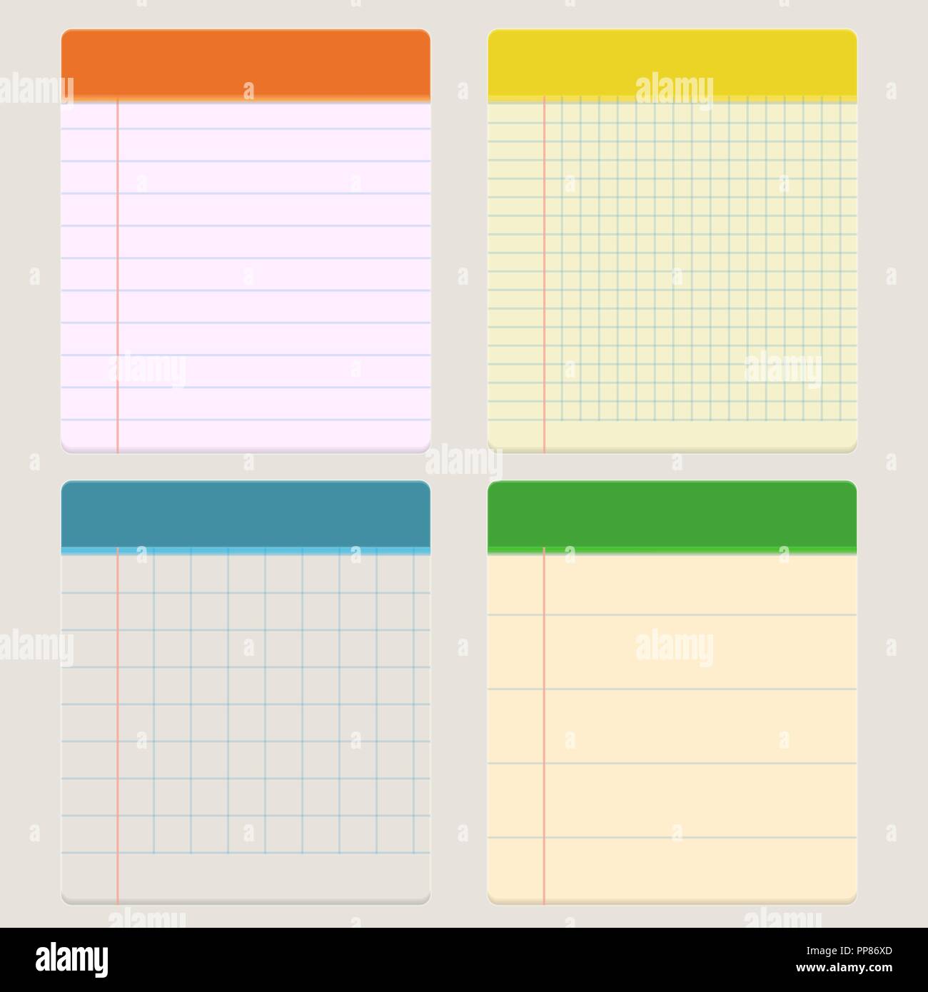 Vector illustration of a notebook in a cage and a ruler Stock Vector ...