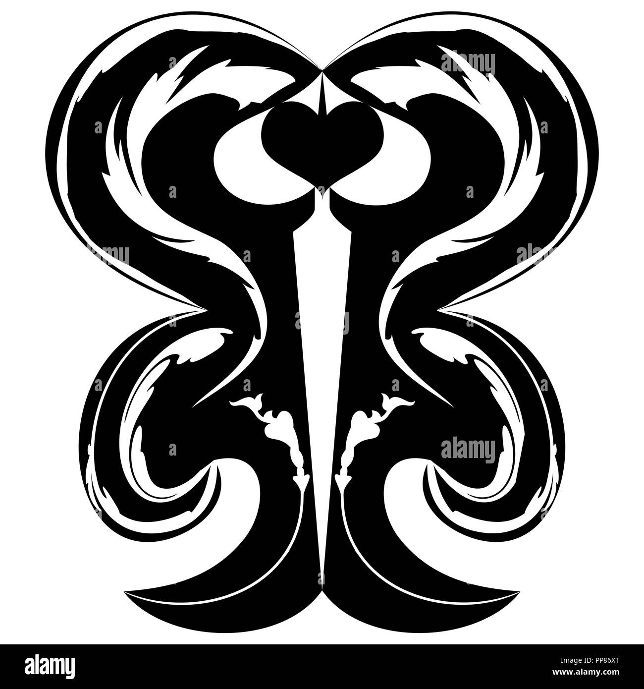 Vector illustration of decorative ornament with hearts Stock Vector ...