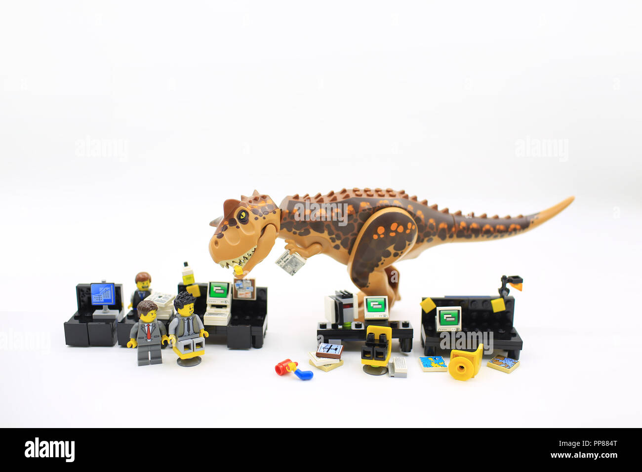 Hong Kong/China, June 25 2018: Studio shot of Lego people, combine from ...