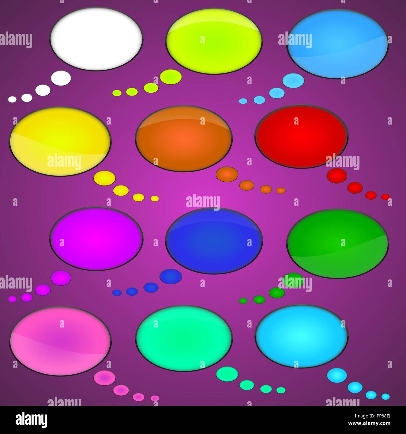 Vector illustration of dialog windows in different color variations ...