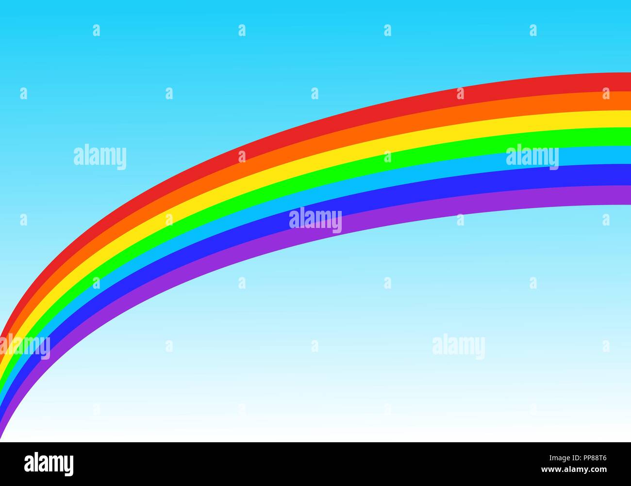 Vector illustration of a rainbow on a blue background Stock Vector ...