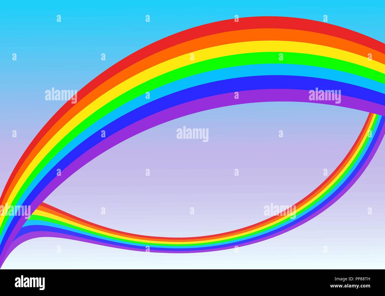 Vector illustration of a rainbow-shaped eyes on a blue background Stock ...