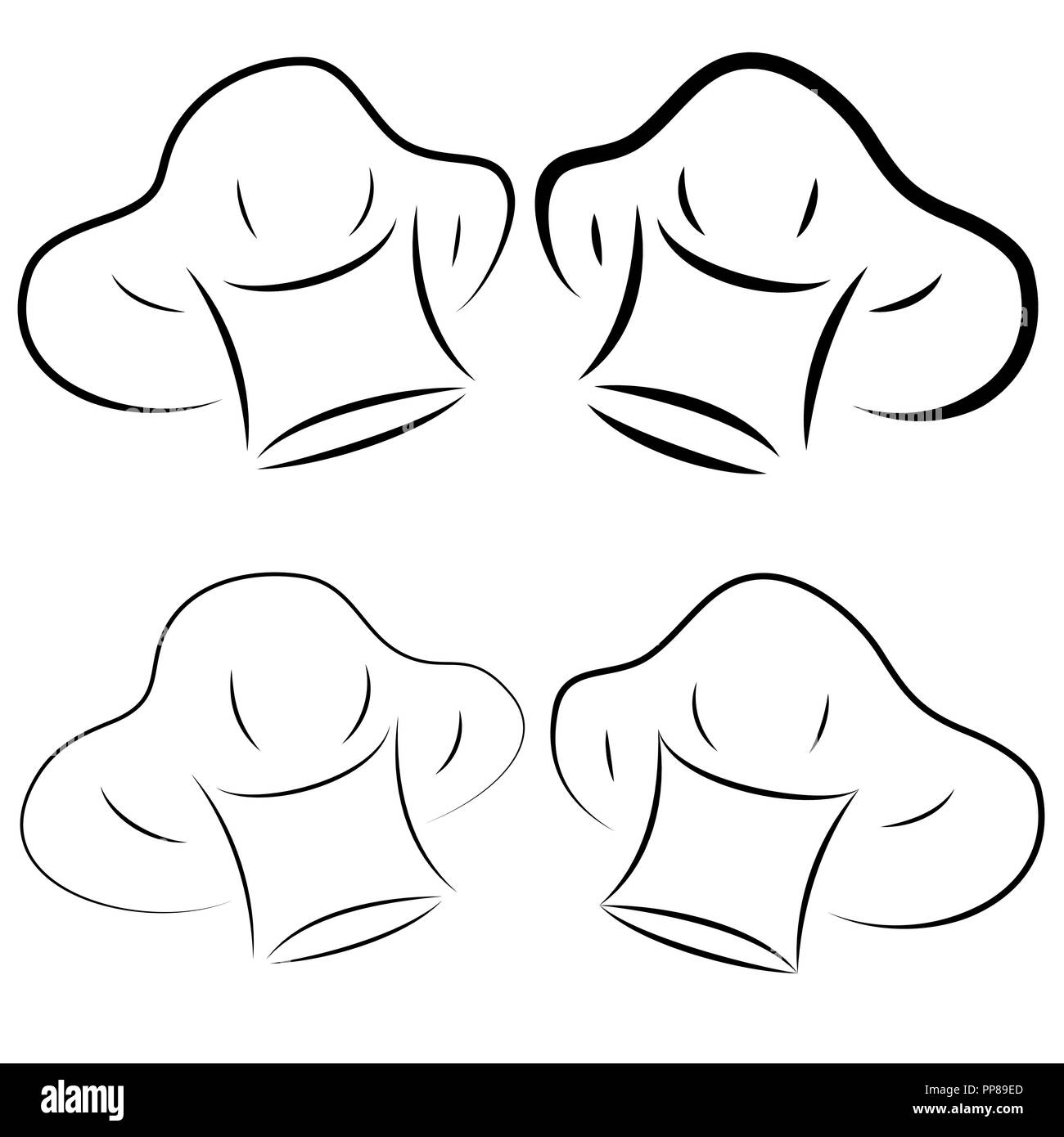 Vector illustration of four options chef hat Stock Vector Image & Art ...