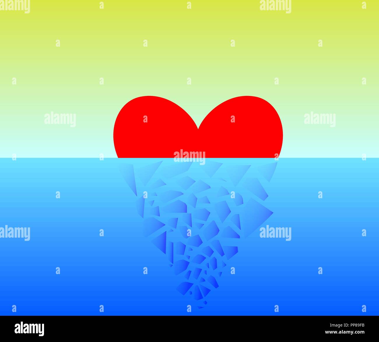 Vector illustration of a broken heart in half Stock Vector Image & Art ...