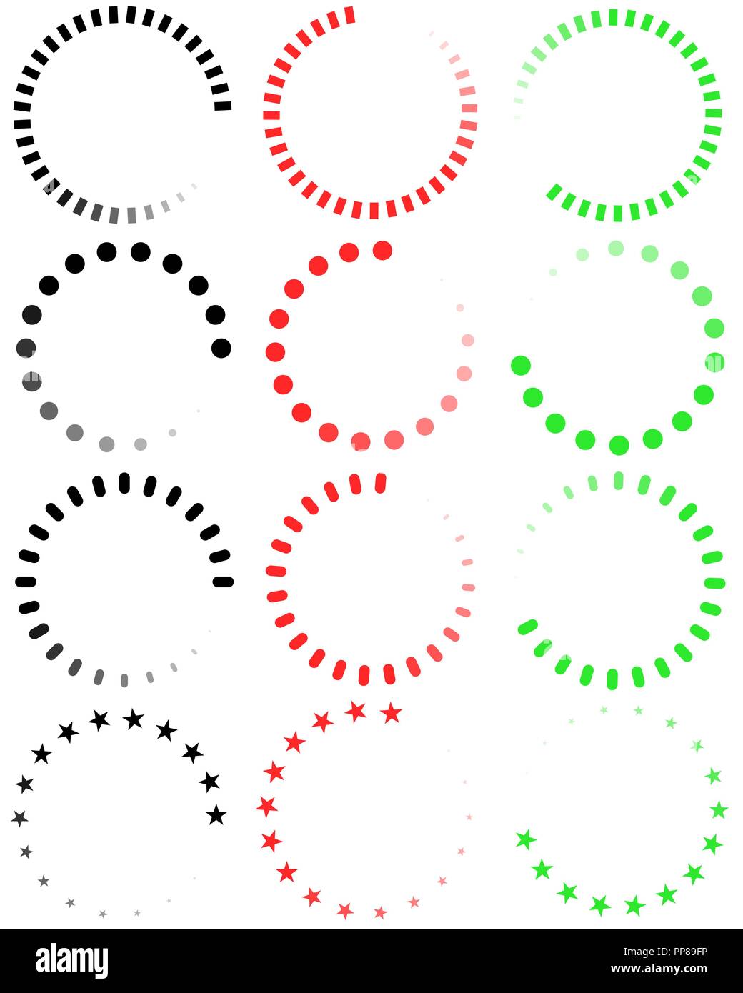 Vector illustration of indicators for the animation of the boot process ...