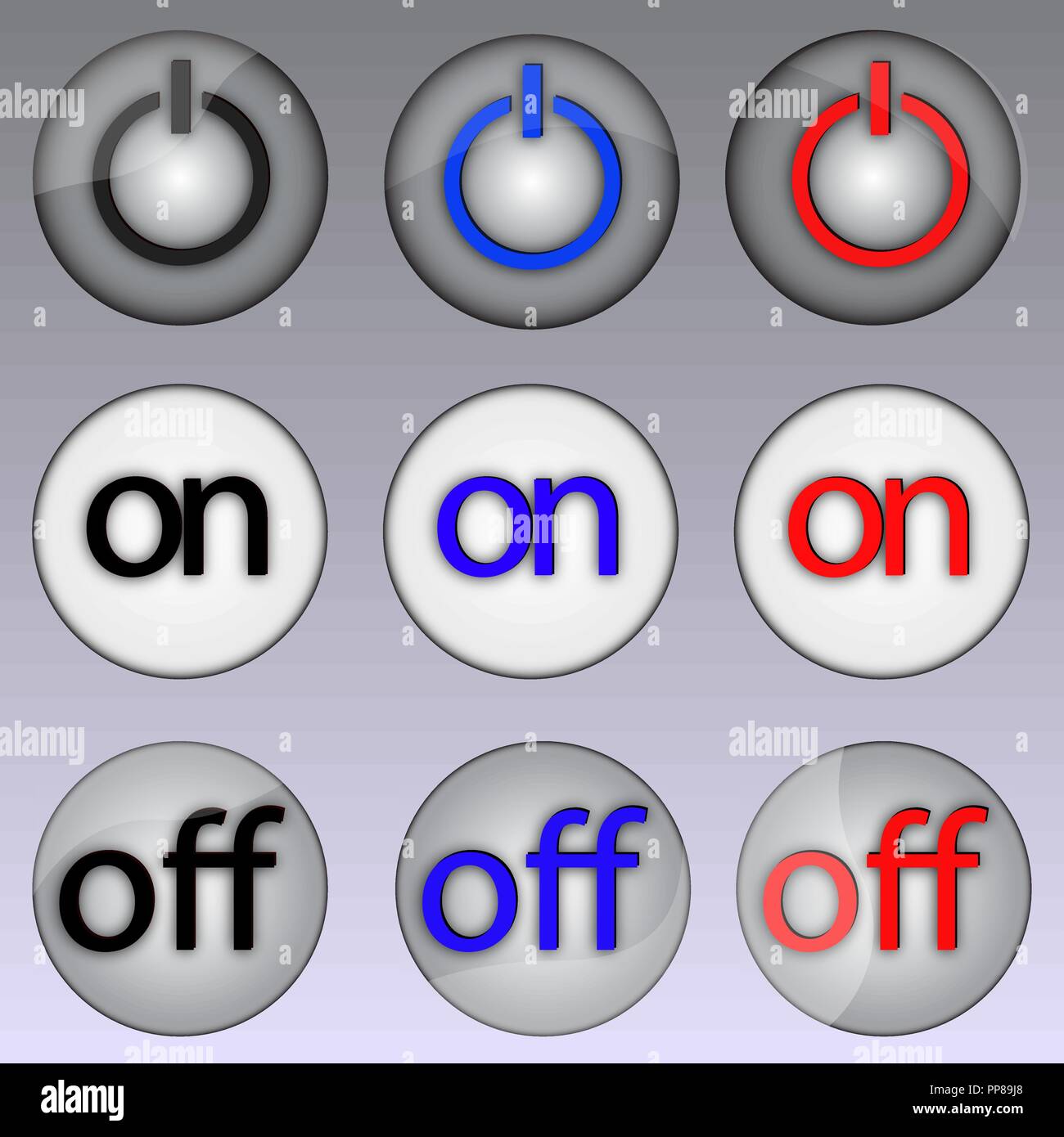 Vector illustration of buttons on and off Stock Vector Image & Art - Alamy