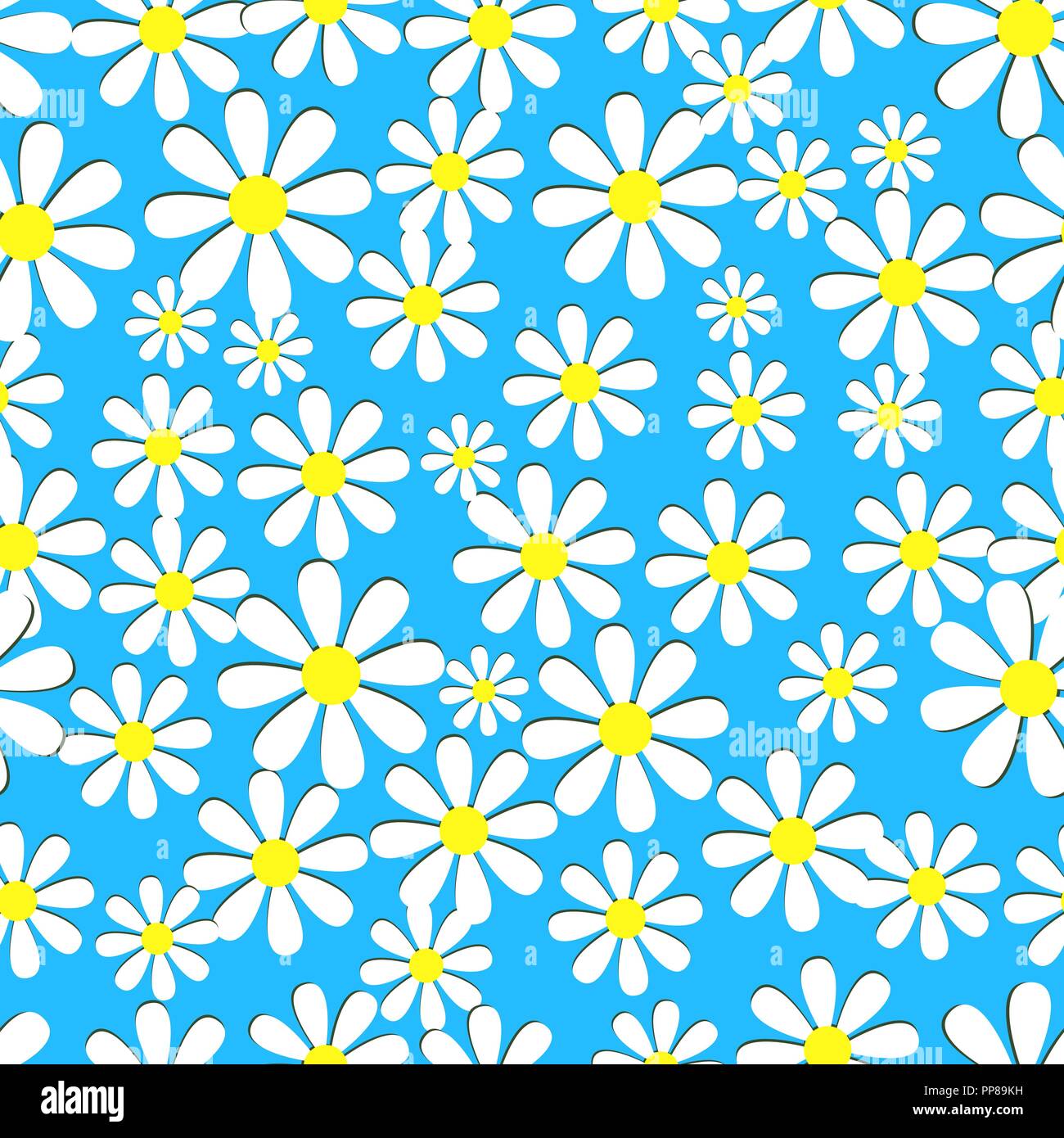 Vector illustration of seamless texture with daisies Stock Vector Image ...