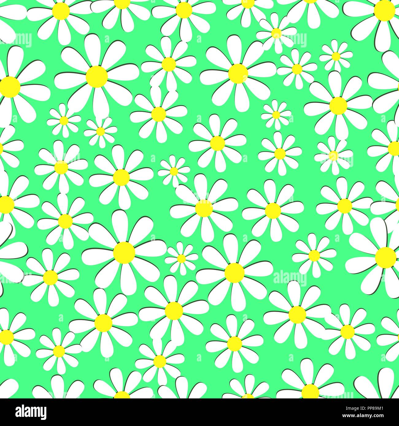 Vector illustration of seamless texture with daisies Stock Vector Image ...