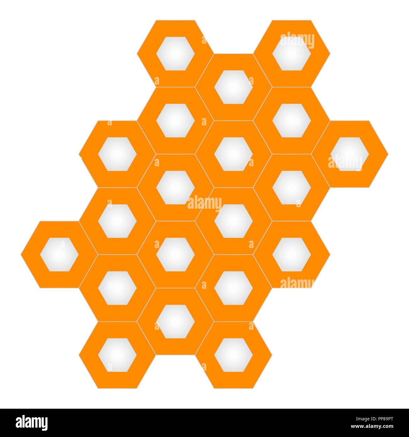 Vector illustration of abstract shapes of polygons in orange Stock ...