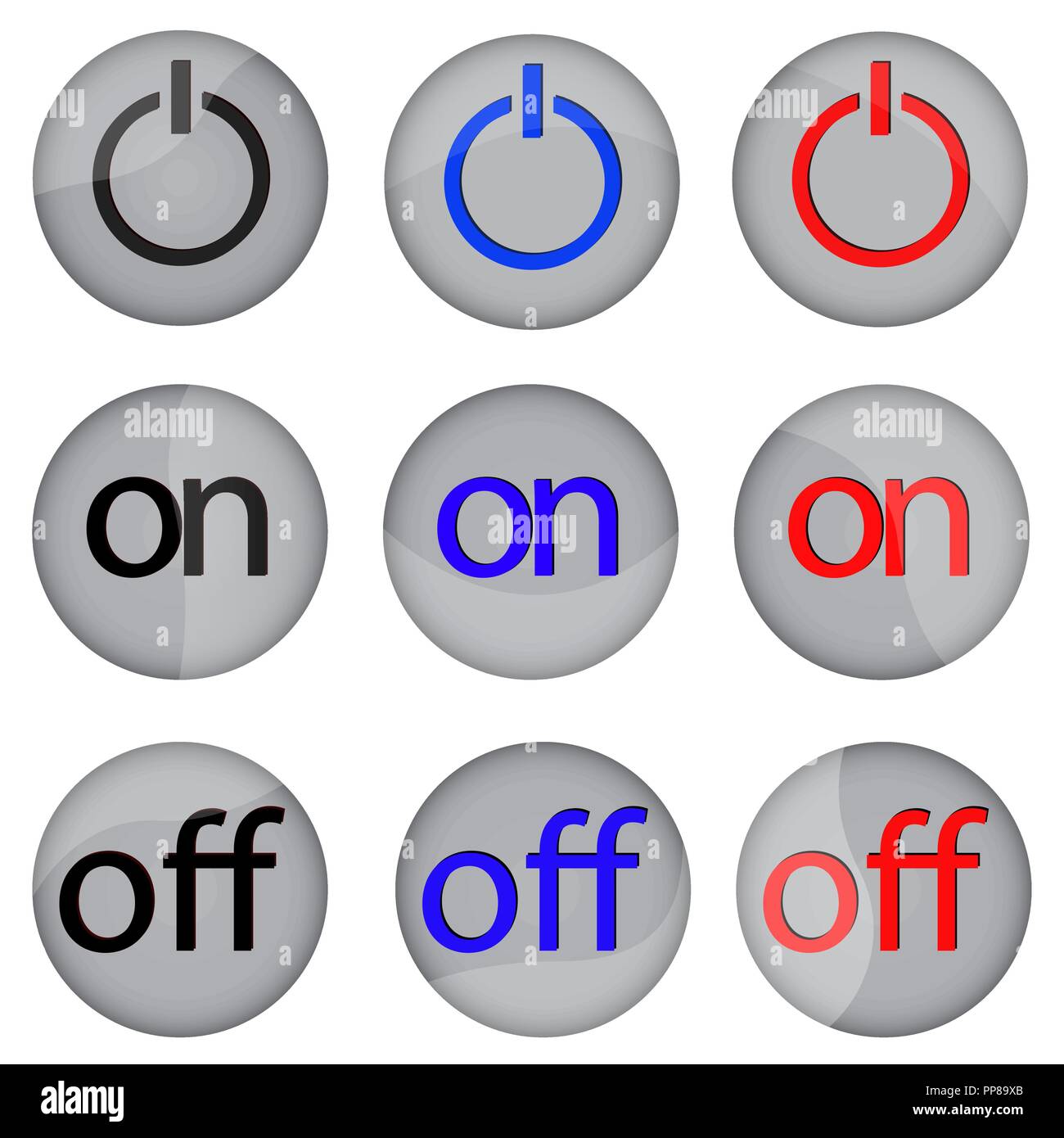 Vector illustration of buttons on and off Stock Vector Image & Art - Alamy