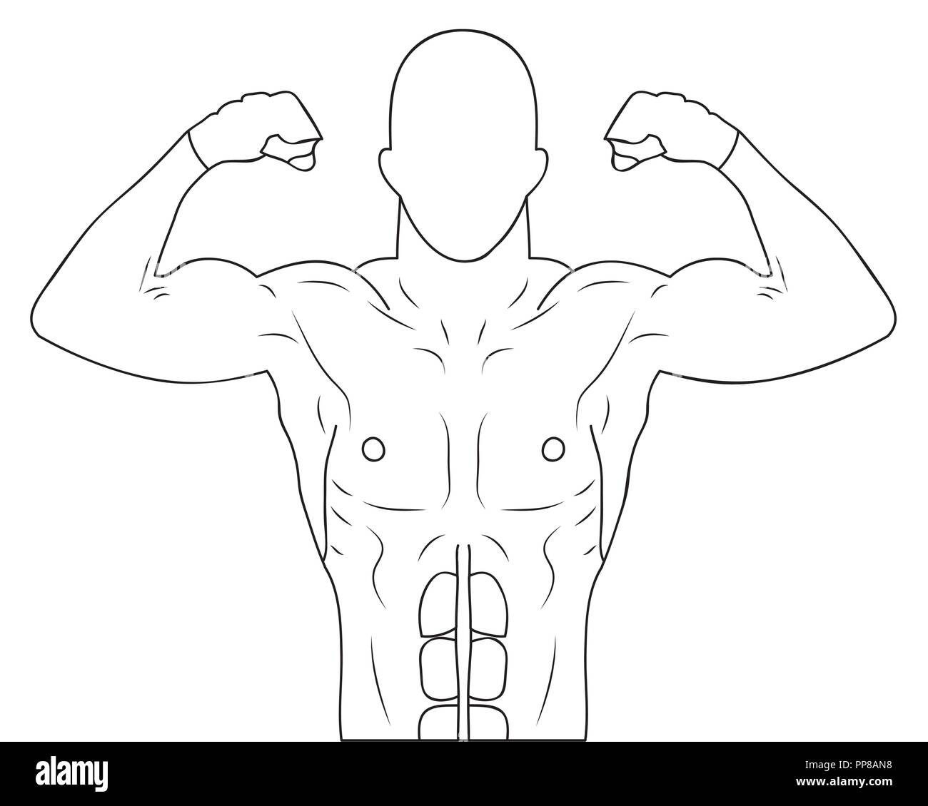 Vector illustration of an athlete demonstrating her body Stock Vector ...