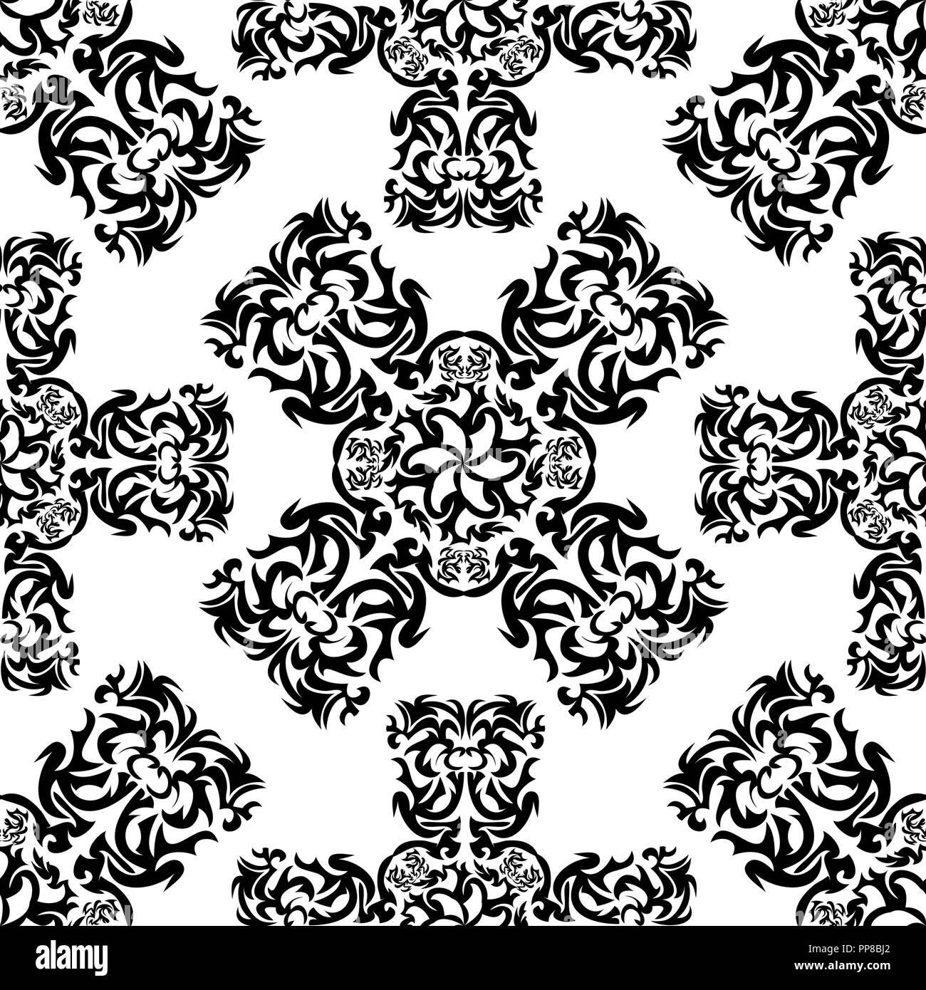Vector illustration of seamless texture with decorative ornaments Stock ...